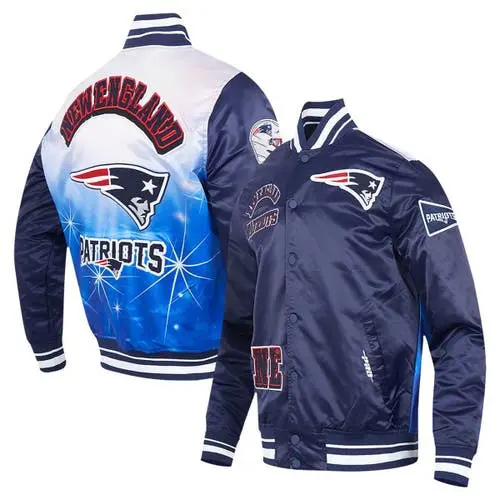 PRO STANDARD New England Patriots Sublimated Satin Full-snap Jacket - Navy