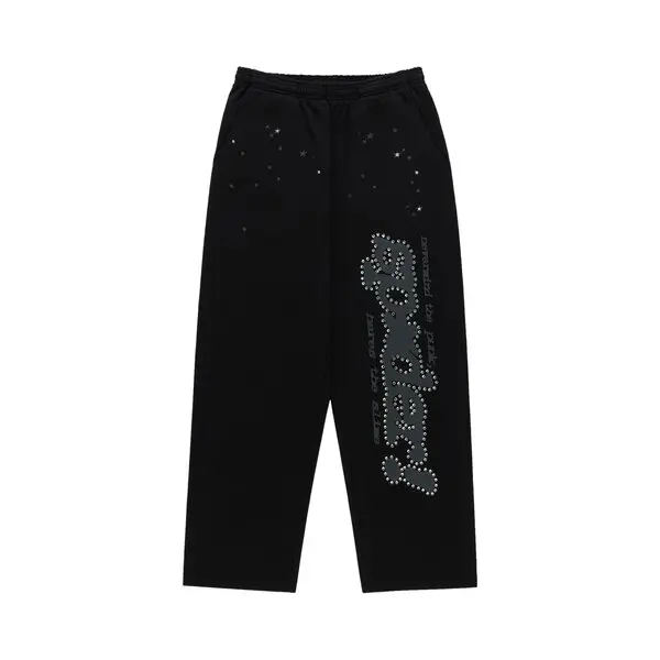 SP5DER Rhinestone Punk V2 Sweatpant - Black