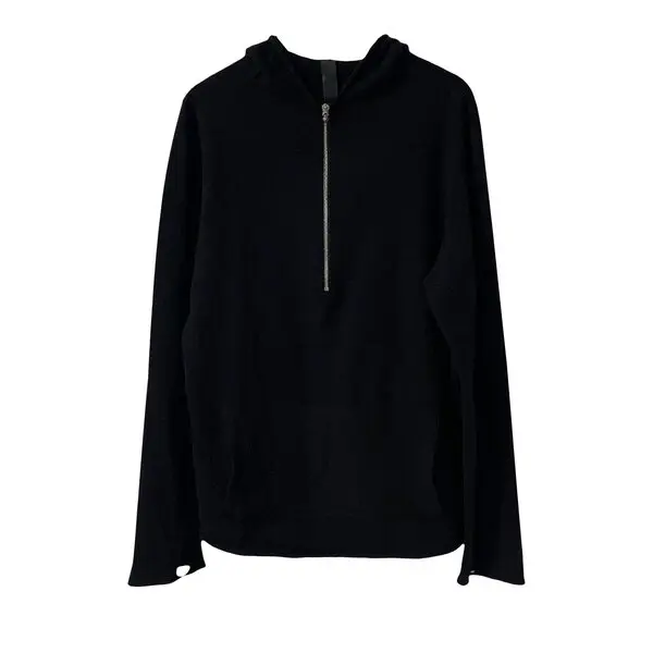 Chrome Hearts Mini Leather Cross Patch Cashmere Half Zip Hoodie
