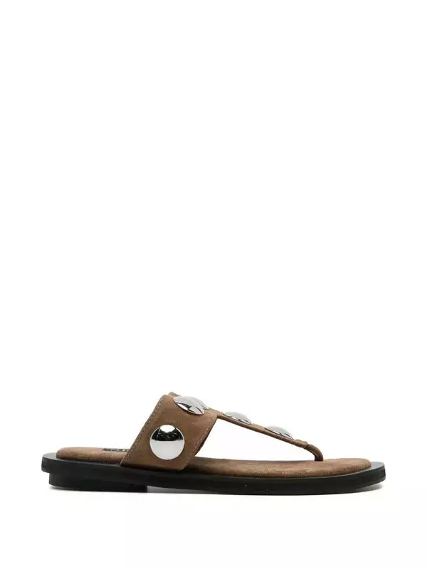 Senso Anna Ii Flat Sandals With Stud Detailing - Brown