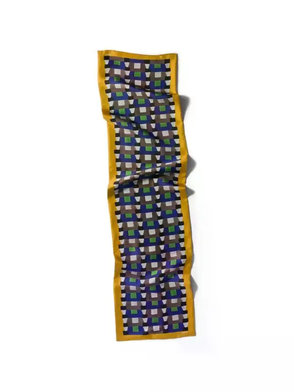 Miu Miu Printed Silk Scarf - Blue