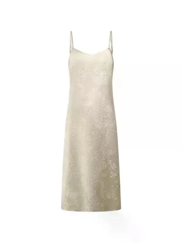 Shanghai Tang Jacquard Night Dress - Neutrals