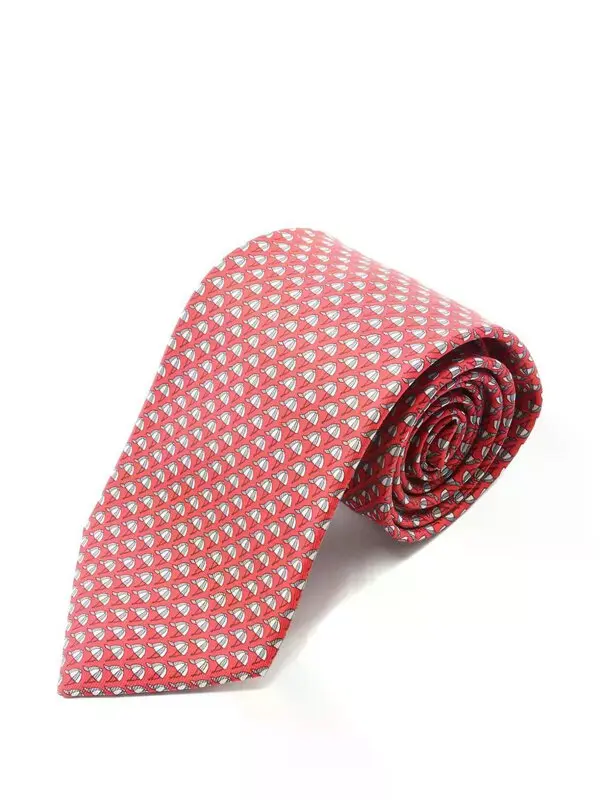 Hermès 2020 Silk Patterned Tie - Red