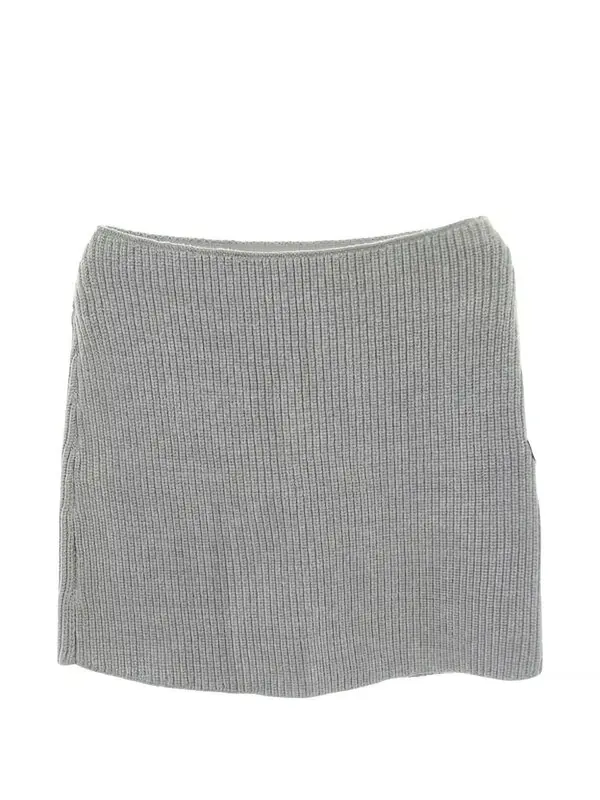 LOUIS VUITTON Ribbed Knit Wool Skirt With Zip Detail