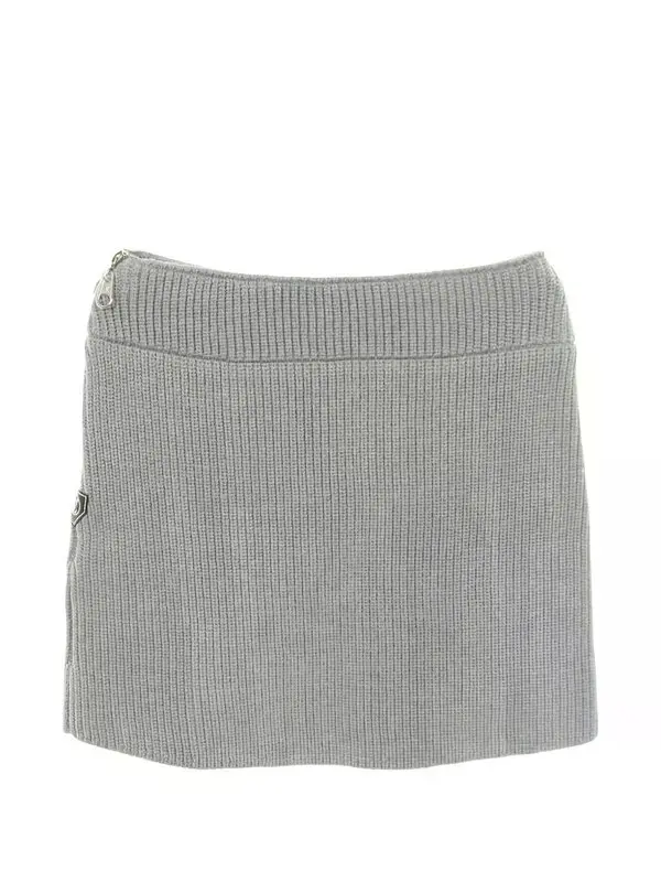 LOUIS VUITTON Ribbed Knit Wool Skirt With Zip Detail