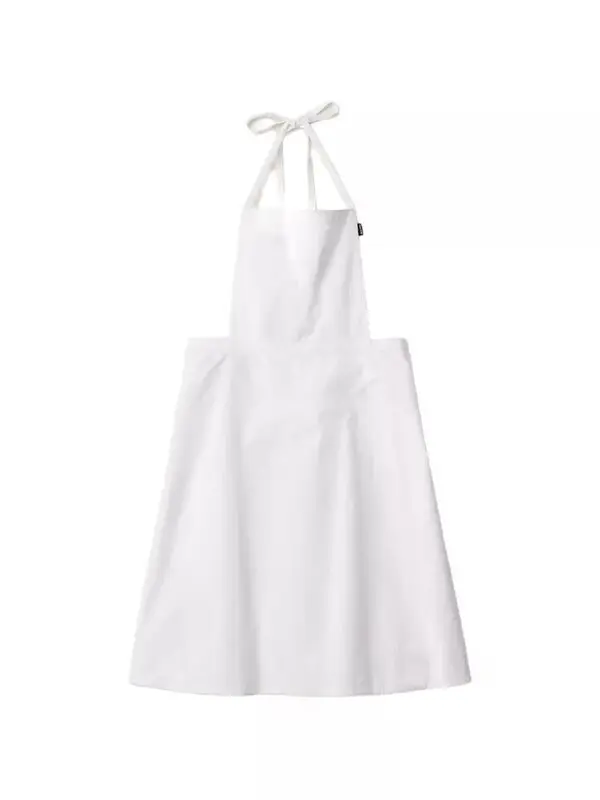 Miu Miu Poplin Apron Mini Dress - White