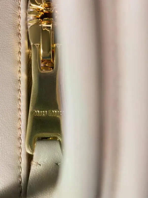 Miu Miu Beau Leather Shoulder Bag - Grey