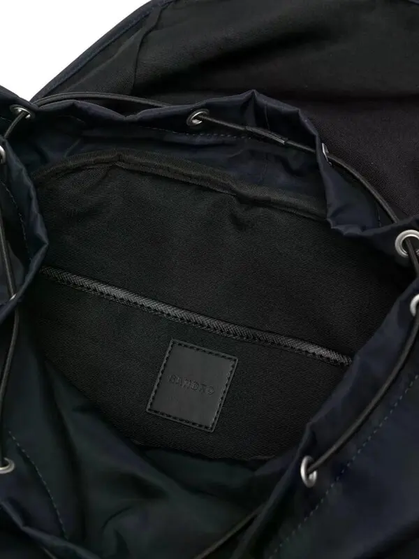 Sandro Nylon Backpack With Buckle Flap And Recycled Leather Accents - Blue