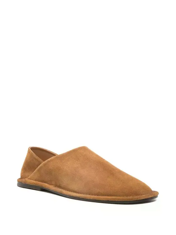 Sandro Split Leather Collapsible Heel Slippers - Brown