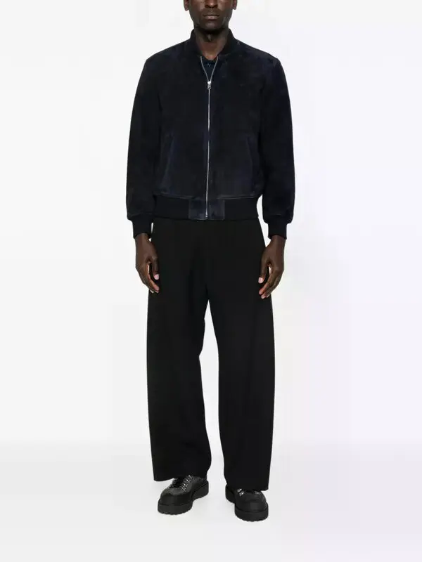 Sandro Zip-up Suede Jacket - Blue