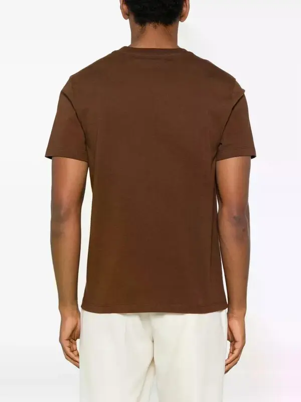 Sandro Leather Logo T-shirt - Brown