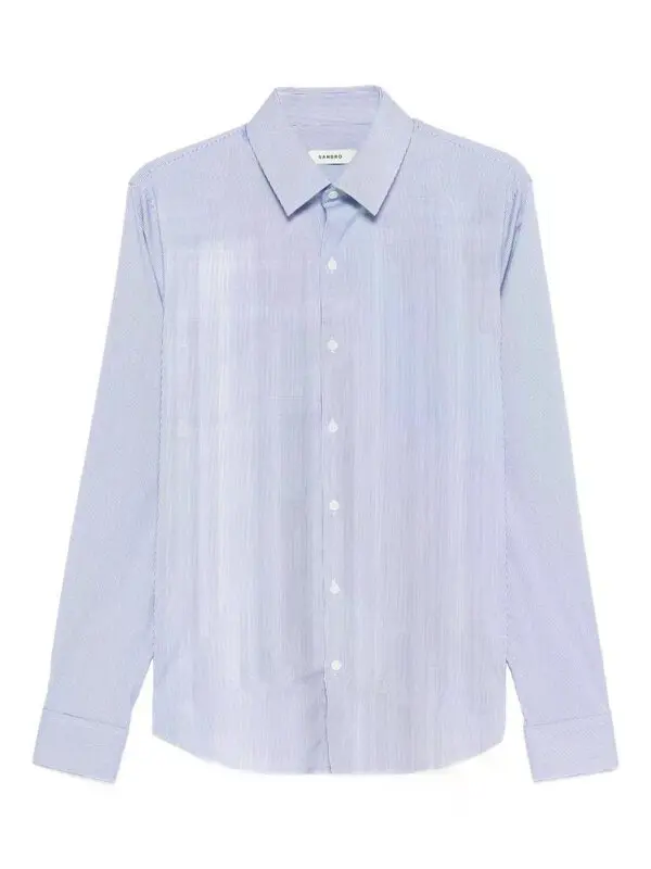 Sandro Striped Buttoned Shirt - Blue