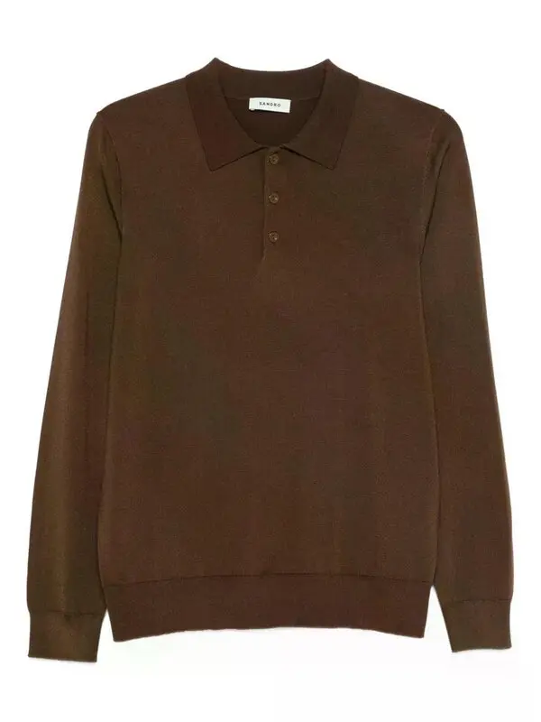 Sandro Button Long-sleeve Polo Shirt - Brown