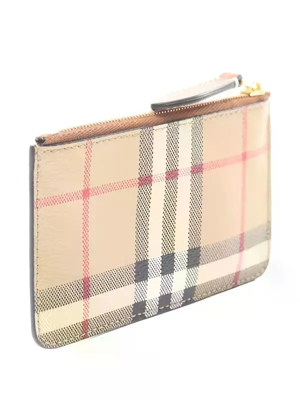 Burberry Check Leather Zipped Wallet