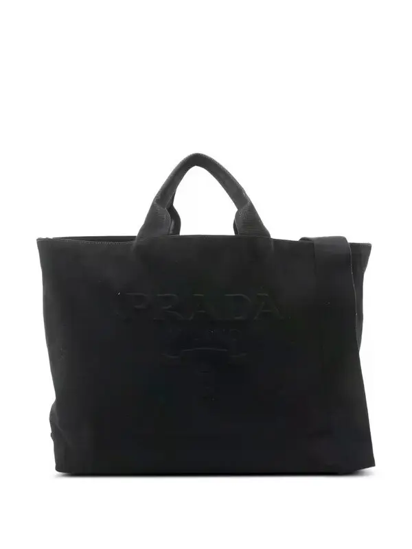 Prada 2010s Large Canvas Tote Bag