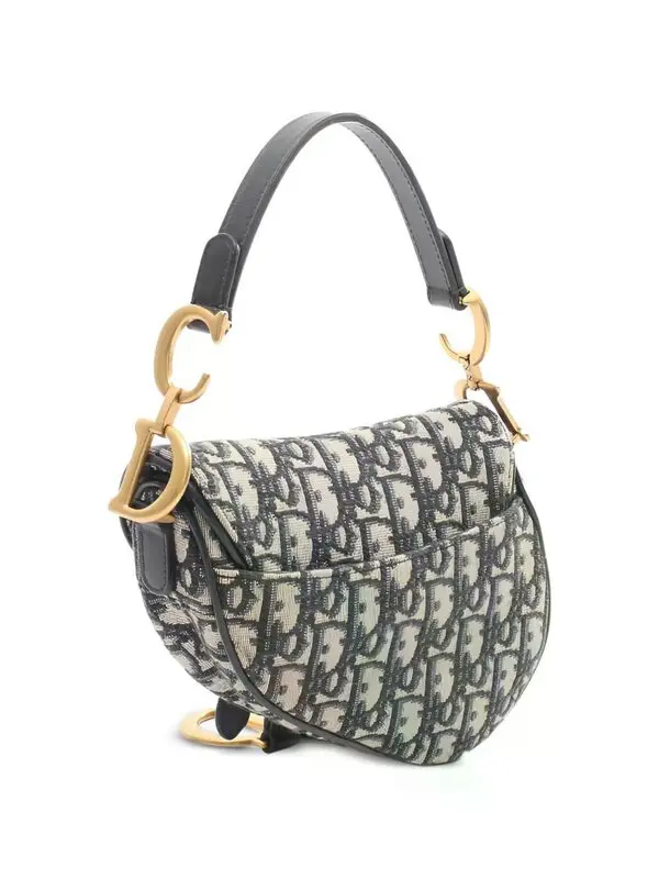 Dior 2010 Mini Saddle Oblique Shoulder Bag - Neutrals