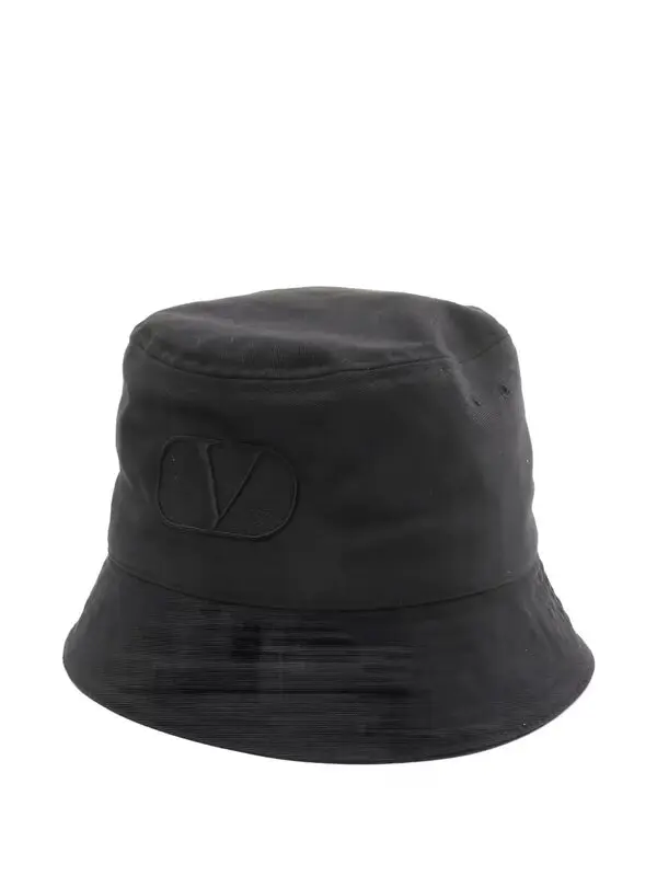 Valentino Garavani Logo Embroidery Bucket Hat - Black