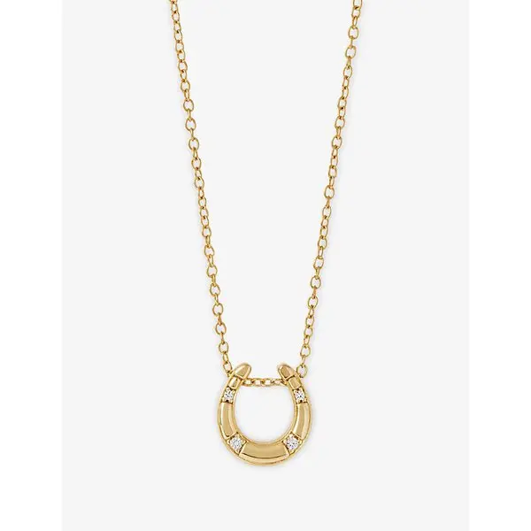 Astley Clarke Horseshoe White Sapphire Vermeil Necklace - Yellow Gold Vermeil