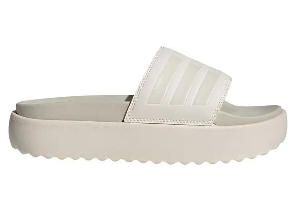 Adidas Adilette Platform Slides - Chalk White/orbit Grey