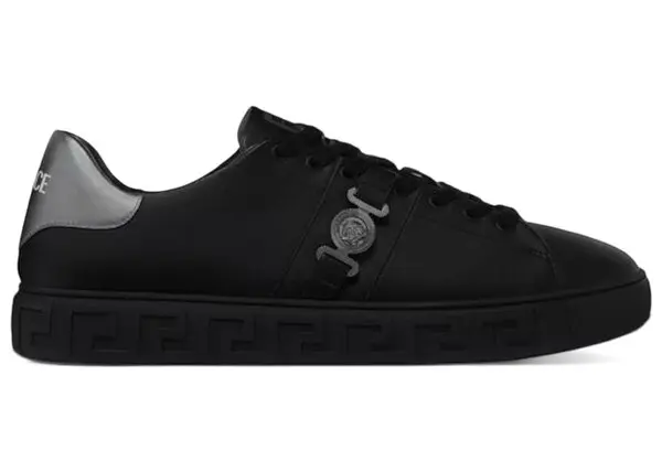 Versace Greca La Medusa Embellished Sneaker - Black/silver