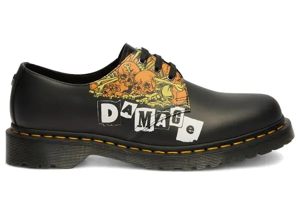 Dr. Martens 1461 Metallica Damage Inc. 3-eye Leather Shoes - Black