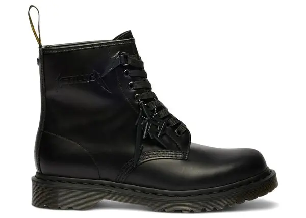Dr. Martens 1460 8-eye Smooth Leather Metallica Tonal Logo Boots - Black