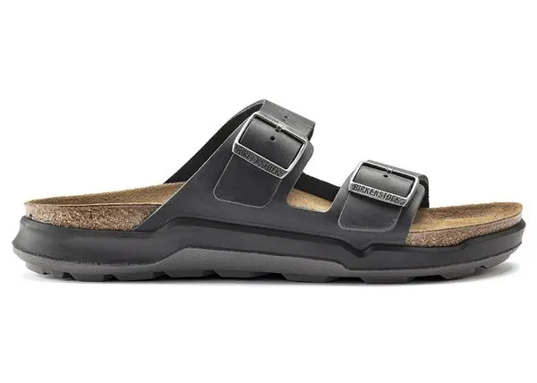 BIRKENSTOCK Arizona Crosstown Oiled Leather Sandals - Black