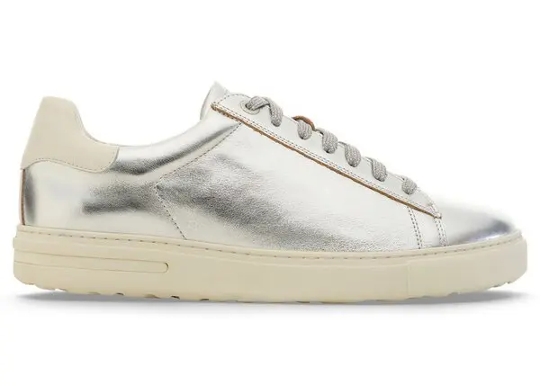 BIRKENSTOCK Bend Low Leather Sneakers - Metallic Silver
