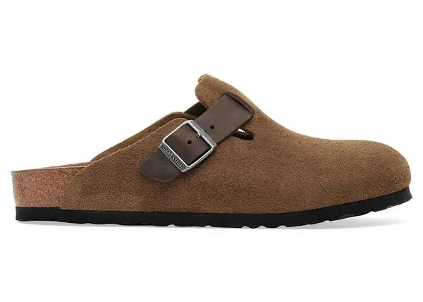 BIRKENSTOCK Boston Mixed Leather Clogs - Dark Tea