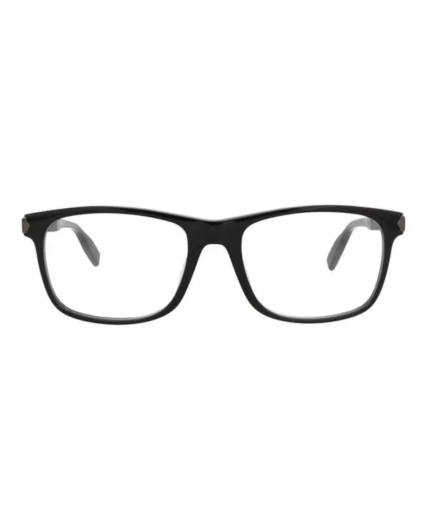 Montblanc Acetate Square Frame Optical Eyeglasses - Black Black Transparent (mb0035o/30006894/001)