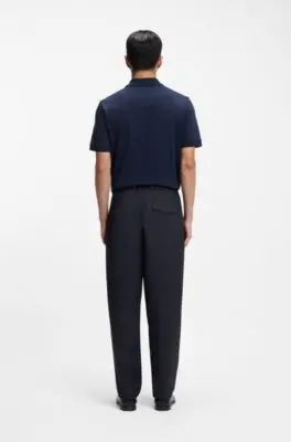 BOSS Tapered-fit Wool Blend Trousers