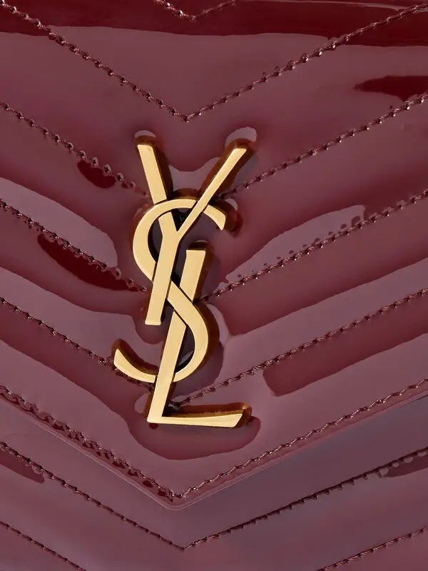 Saint Laurent Cassandre Envelope Matelassé Patent-leather Shoulder Bag