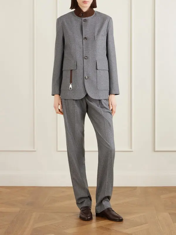 Loro Piana Roadster Suede-trimmed Wool And Cashmere-blend Jacket