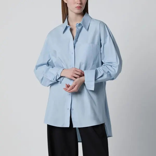 THE FRANKIE SHOP Ornella Asymmetric Shirt - Light Blue