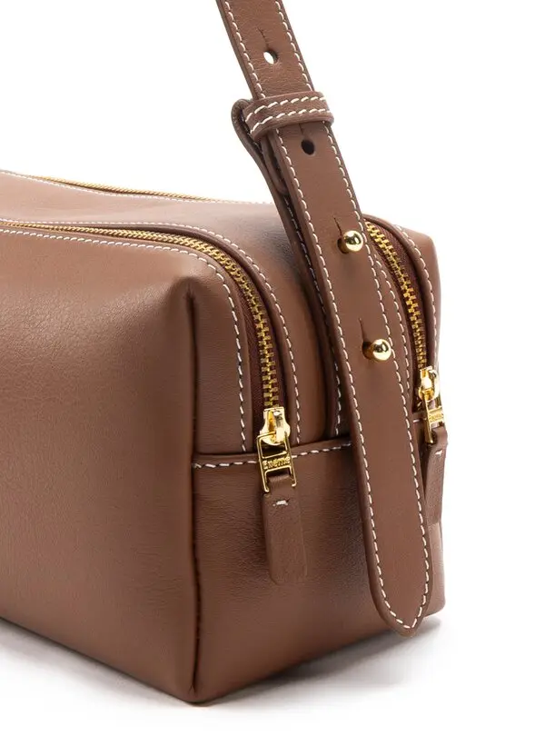 ELLEME Trousse Pebbled Leather Bag - Cognac