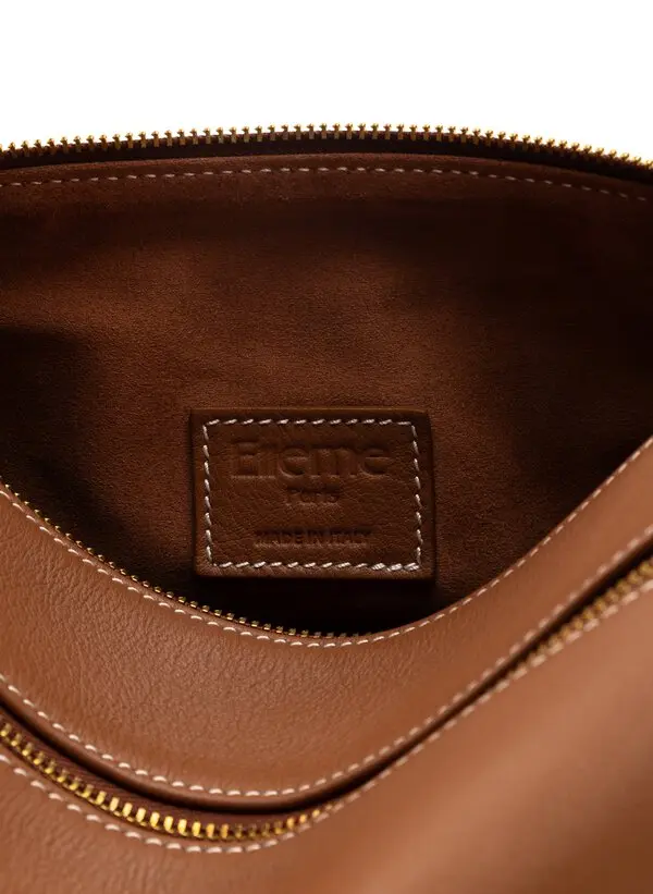 ELLEME Trousse Pebbled Leather Bag - Cognac