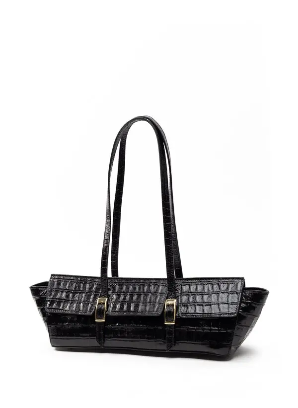 ELLEME Le Bateau Croco Embossed Leather - Black