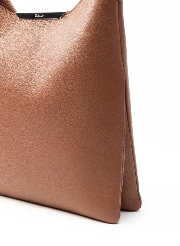 ELLEME Gemini Pebbled Leather Tote - Cognac