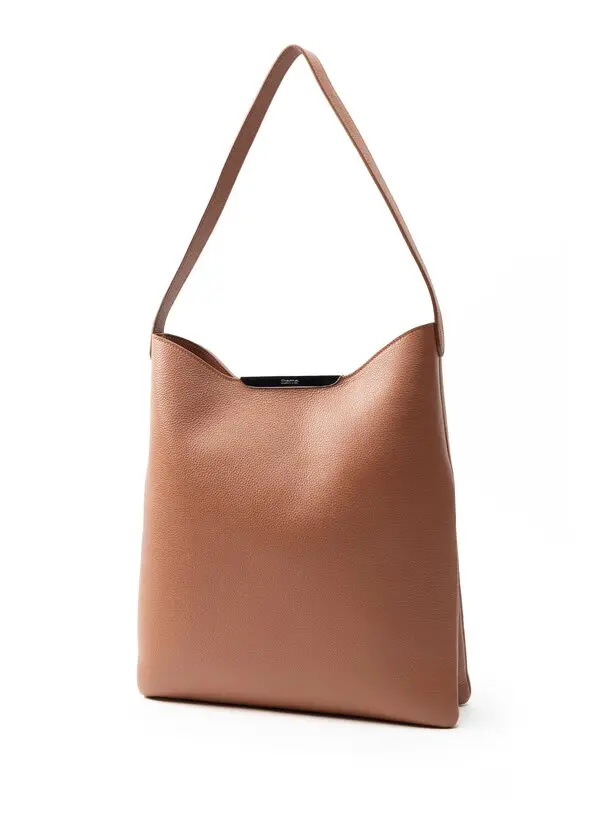 ELLEME Gemini Pebbled Leather Tote - Cognac