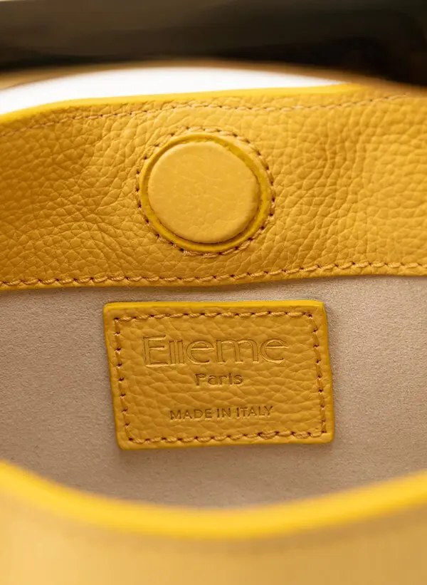 ELLEME Mini Boomerang Pebbled Leather Bag - Mustard