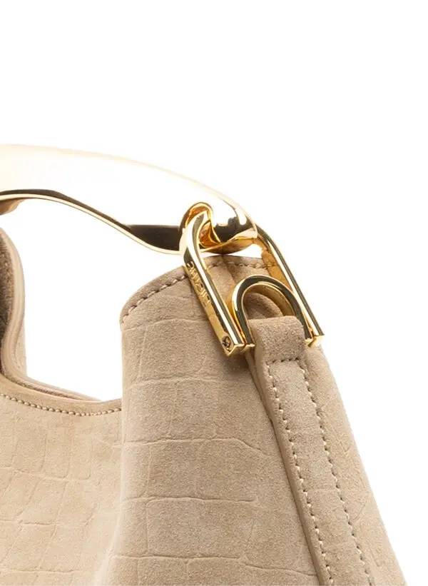 ELLEME Mini Boomerang Croco Suede Bag