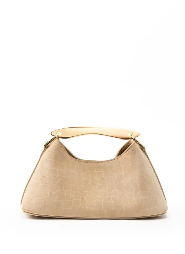 ELLEME Mini Boomerang Croco Suede Bag