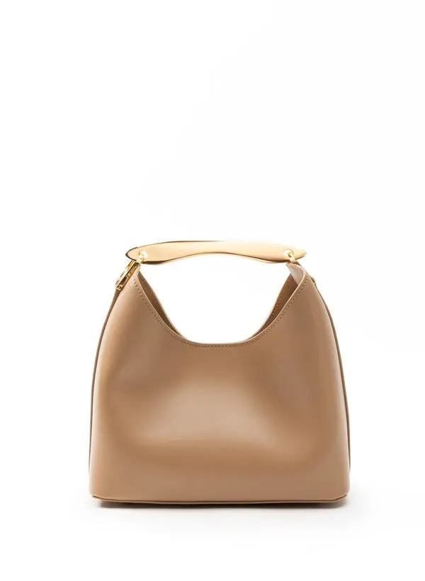 ELLEME Small Boomerang Leather Handbag - Cappuccino