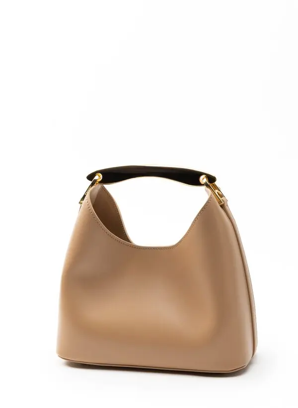 ELLEME Small Boomerang Leather Handbag - Cappuccino