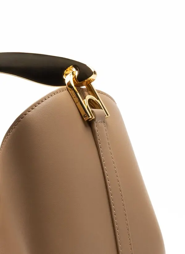 ELLEME Boomerang Large Leather Handbag - Cappuccino