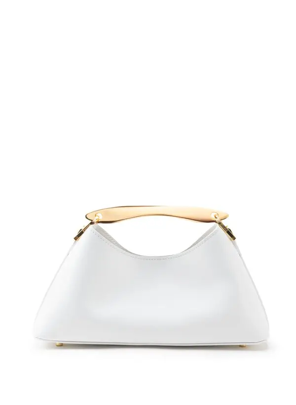 ELLEME Mini Boomerang Leather Bag With Gold-plated Hardware - White