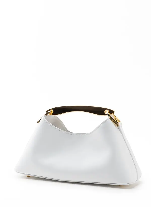 ELLEME Mini Boomerang Leather Bag With Gold-plated Hardware - White