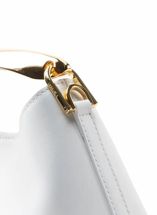 ELLEME Mini Boomerang Leather Bag With Gold-plated Hardware - White