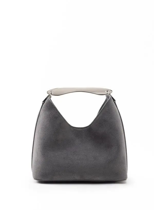 ELLEME Small Boomerang Suede Handbag - Grey