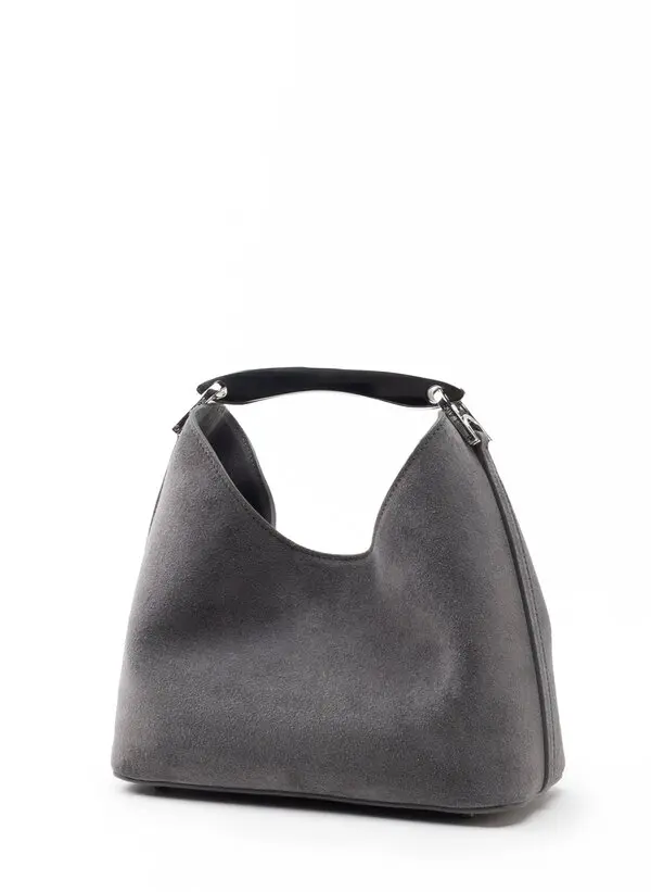 ELLEME Small Boomerang Suede Handbag - Grey